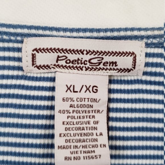 Poetic Gem | Tops | Poetic Gem Blue Striped Pullover Top Xl | Poshmark